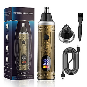 Lanumi Unisex Nose Hair Trimmer, Rechargeable, LCD Display, Precision Trim, For Men and Women