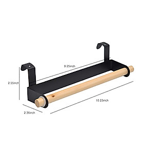 ADBEN Wood Bath Towel Rack Kitchen Storage Over Cabinet Towel Bar Bathroom Shelves on Inside or Outside of Doors Towel Holder Rustproof Iron Towel Shelf