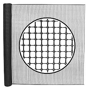 Fencer Wire Black Plastic Poultry Netting Animal & Garden Fence Recyclable Plastic Barrier Environmental Protection Mesh 0.5" x 0.5" (3 ft. x 15 ft.)
