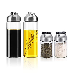 Aelga Olive Oil Dispenser and Glass Salt and Pepper Shakers