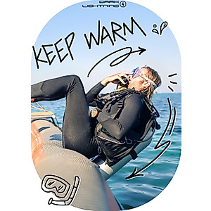 Dark Lightning Full Body Wetsuits for Men,Wet Suit for Men Cold Water Swimming, Diving Surfing Snorkeling Kayaking Triathlon Wetsuit Men, Black,3/2mm, Large