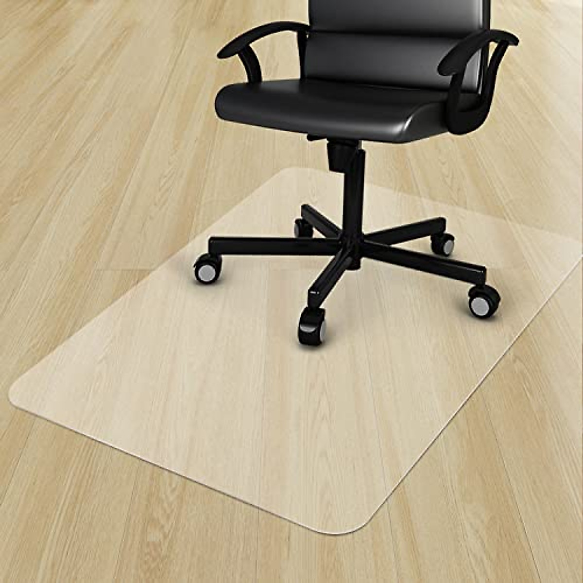 Azadx Office Chair Mat for Hard Floors 48 X 48, Clear PVC Hardwood Floor Mat, Durable Plastic Floor Protector for Home and Office use (48" X 48" Rectangle)