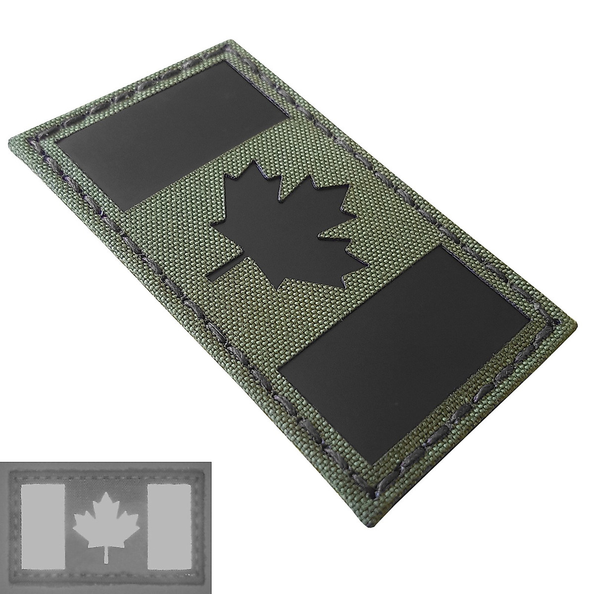OD Green Infrared IR Canada Flag 3.5x2 Olive Drab IFF Tactical Morale Hook Patch