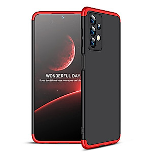 COTDINFOR Compatible with Samsung Galaxy A23 5G Case Slim Shockproof Hard PC Military Grade Silicone Case Anti-Scratch Full Body Protective Slim Phone Case for Samsung Galaxy A23 5G.3 in 1 Red Black
