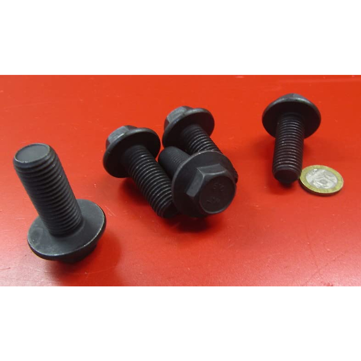 Class 10.9 Black Oxide Steel Flange Bolts M16 x 2 mm x 40 mm Long FT 5 pcs