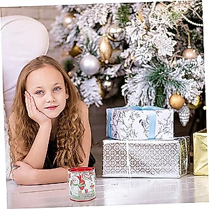 NOLITOY 16 Pcs Portable Cylinder Cookie Containers for Giving Christmas Biscuit Xmas Candy Canister Loose Tea Tin Candy Container Adorable Candy Canister Seal PVC Christmas Box