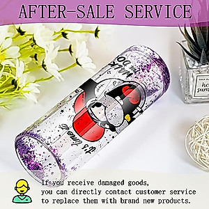 sweet grain Snow Globe Tumbler, 4 Pack 25 oz Sublimation Glass Cups for Glitter Snow Globe Cups, Double Wall Glass Tumbler for Iced Coffee, Juice, Soda, Drinks