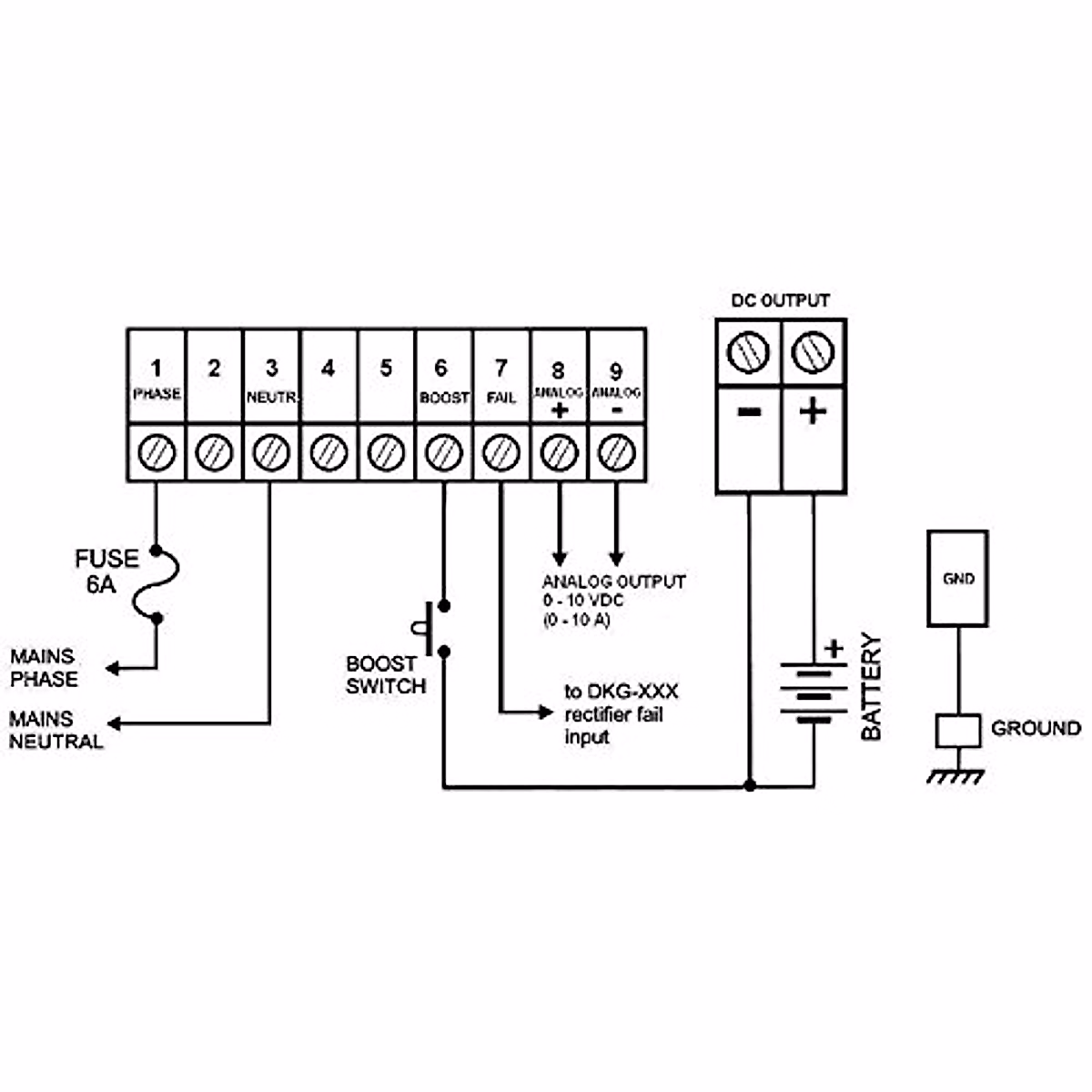 DATAKOM SMPS-2410 (24V/10A) Generator Start Battery Charger/Stabilized Power Supply with Display