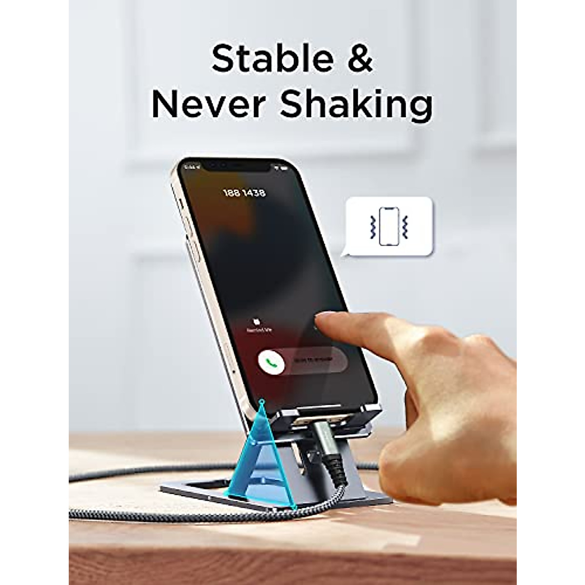 LISEN Travel Essentials Accessories Foldable Cell Phone Stand, [Sturdy Aluminum Metal] Adjustable Cell Phone Holder [Ultra Thin] Portable Stand for Desk Compatible with All Smartphones, Tablets