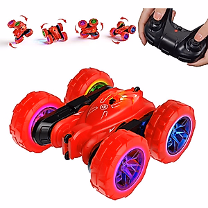 Upgraded Remote Control Car, Rechargeable RC Cars Toy All Terrain Off Road 4WD Double Sided Running Crawler, 360° Rotation & Flips 2.4GHz RC Stunt Car Birthday Gift for Boys & Girls Aged 3-12