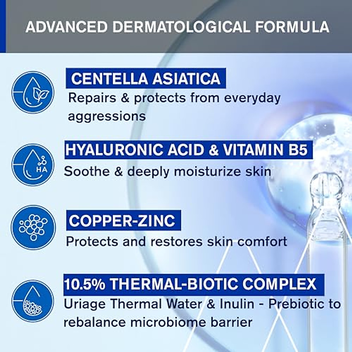 Uriage Bariederm CICA-Daily Gel-Cream 1.35 fl.oz. | Anti-Aging Face Cream that Prevents Fine Lines & Visible Imperfections | Hydrating Skin Therapy with Centella Asiatica & Hyaluronic Acid