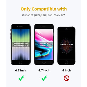 UNBREAKcable Protective Glass for iPhone SE 2022/2020, Pack of 2 Screen Protector for iPhone SE 2020/8/7/6/6s, [9H Hardness], 2.5D Double Defense Series Screen Protector, Scratch-Resistant,