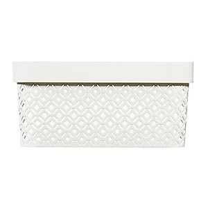 Curver Terrazzo x4 Small Rectangular Storage Basket 4.5L - White
