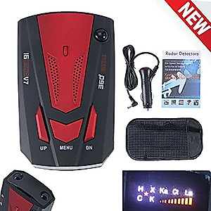 JINYI Car Radar Detector, Laser Radar Detectors, 360° GPS Speed Police Safe 16 Band Voice Alert,1080P HD Auto Focus Webcam with Microphone (RED)