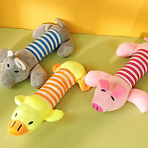 DURAGS Interactive Dog Toys with Reinforced Fabric - Set of 3 Unique Styles for Chewing and Play (Yellow Duck)