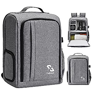 Golkcurx Camera Bag for DSLR/SLR Cameras，Camera Backpack Waterproof for Photographers Grey L