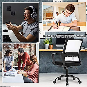 Home Office Chair Ergonomic Desk Chair Swivel Rolling Computer Chair Executive Lumbar Support Task Mesh Chair Adjustable Stool for Women Men (White)