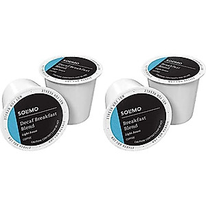Amazon Brand Solimo Decaf Light Roast Coffee Pods, Breakfast Blend, Pack of 100 & Light Roast Coffee Pods, Breakfast Blend, Compatible with Keurig 2.0 K-Cup Brewers, 100 ct (Shipped Separately)