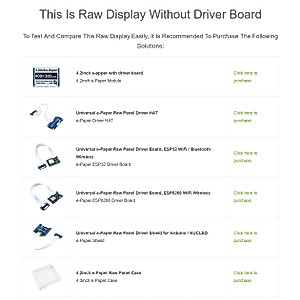 4.2inch E-Ink Raw Display Panel e-Paper for Raspberry Pi etc. Resolution 400x300 SPI Interface (no PCB) @XYGStudy (4.2inch e-Paper)