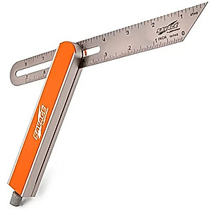Swanson Tool Co SVV150 9 inch Savage T-bevel with Stainless Steel Rule, Inches/Metric Marks, Comfort Grip Handle, Secure Metal Knob