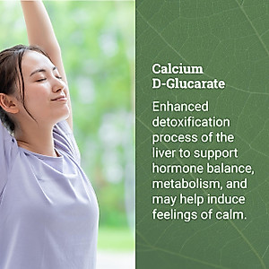 Earth Harmony Calcium D-Glucarate 1200mg - Advanced Detoxification Support & Double The Strength of Calcium D Glucarate 500mg - 120 Capsules (2-Month Supply)