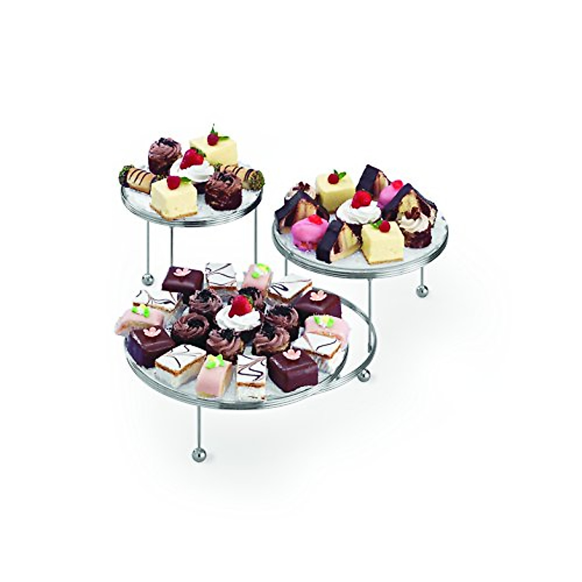Wilton Cakes 'N More 3-Tier Cupcake and Cake Stand Display, Silver