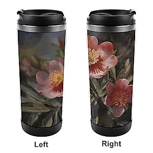 GHENBLT Spring Flower Coffee Travel Mug 12 Oz Coffee Mug Tumbler Coffee Tumbler Travel Coffee Mug Stainless Steel Water Bottles Insulated Water Bottle Travel Mug Travel Coffee Tumbler