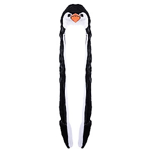 Super Z Outlet Penguin Plush Animal Winter Ski Hat Beanie Aviator Style Winter (Long)