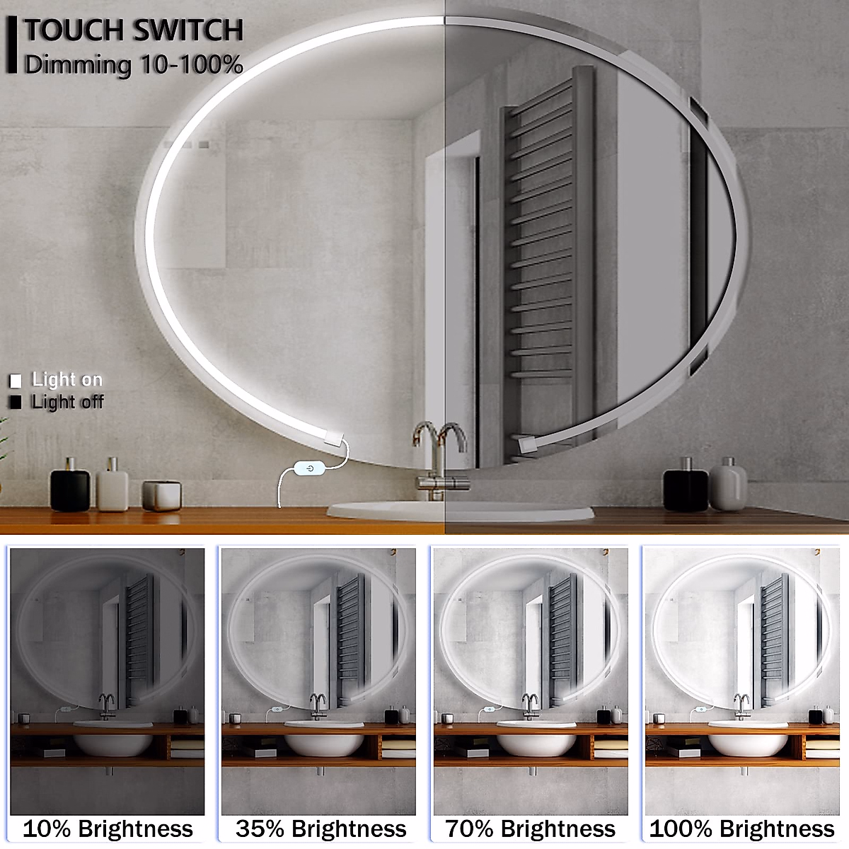 Blikshin LED Vanity Lights for Mirror, Lights for Body Mirror, 10FT/Ultra Bright/Dimmable/360LEDs/ELT 12V, for Bathroom Mirror/Dressing Mirror/Full Body Mirror