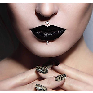 Covet Jewelry CZ Cross Top 316L Surgical Steel Internally Threaded Labret, Monroe, Cartilage Studs (16GA, Length: 6mm, Clear)