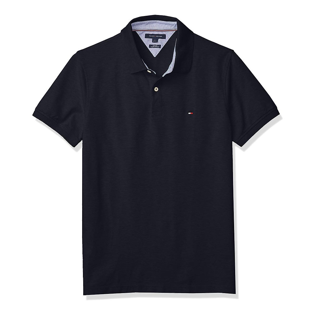 Tommy Hilfiger Mens Men's Short Sleeve Stretch in Slim Fit Polo Shirt, Navy Blazer-pt, Small US