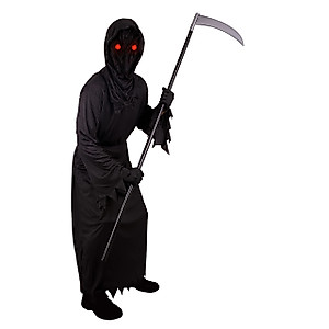 Kangaroo Black Grim Reaper Costume for Kids – Phantom Costume with Glowing Red Eyes - Cosplay Night Reaper Robe - Kids Halloween Costume, Cosplay, Role Play, Themed Parties for Boys and Girls