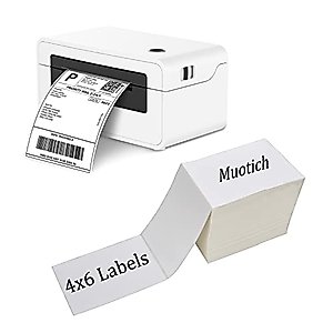 4x6 Thermal Labels, Muotich Direct Thermal Shipping Label 500 Labels, Perforated Postage Thermal Labels for MUNBYN, MFLABEL, Rollo, Zebra, NefLaca- Commercial Grade