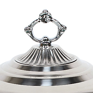 Full Size Stainless Steel Chafing Dish Buffet Set, Round/Rectangular Catering Warmer Set with Food Trays & Mirror Cover, Thick Stand Frame Food Warmer for Kitchen Party Banquet (Round)