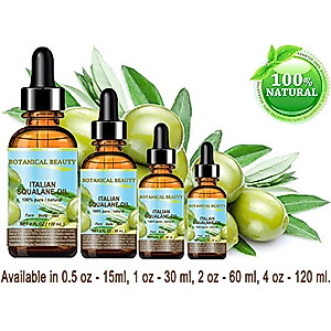Botanical Beauty SQUALANE Italian Olive. 100% Pure Natural Undiluted Oil. 1 fl.oz- 30ml. 100% Ultra-Pure Moisturizer for Face, Skin, Body, Hair. Reliable 24/7 Skincare Protection