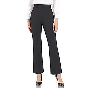 PMIYS Stretchy Dress Pants for Women Bootcut Yoga Pants Wide Leg Work Pant with Pockets XX-Large Black