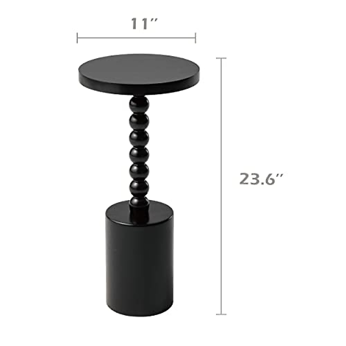 COZAYH Wood Pedestal End Table, Modern Drink Table with Base, Round Martini Table for Small Space Living Room, Bedroom, Black (PH03065-2)