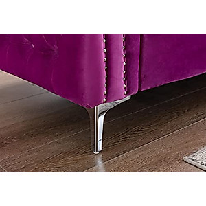 Legend Vansen Modern couches for Living Room Velvet Upholstery Nailhead Trim Sofas, 104'', Violet