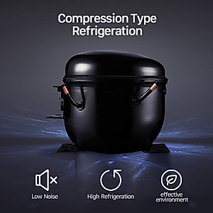 KUPPET 120-Can Beverage Cooler and Refrigerator, Small Mini Fridge for Home, Office or Bar with Glass Door, Perfect for Soda Beer or Wine, Black&Stainless Steel, 3.1 Cu.Ft