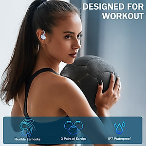 Wireless Earbuds Bluetooth Headphones, Bluetooth 5.3 Earbuds with Immersive HiFi Stereo, 2023 New 48Hrs Wireless Ear Buds Over Ear, HD Mic, Comfortable Sport Earhooks, IP7 Waterproof in Ear Earphones