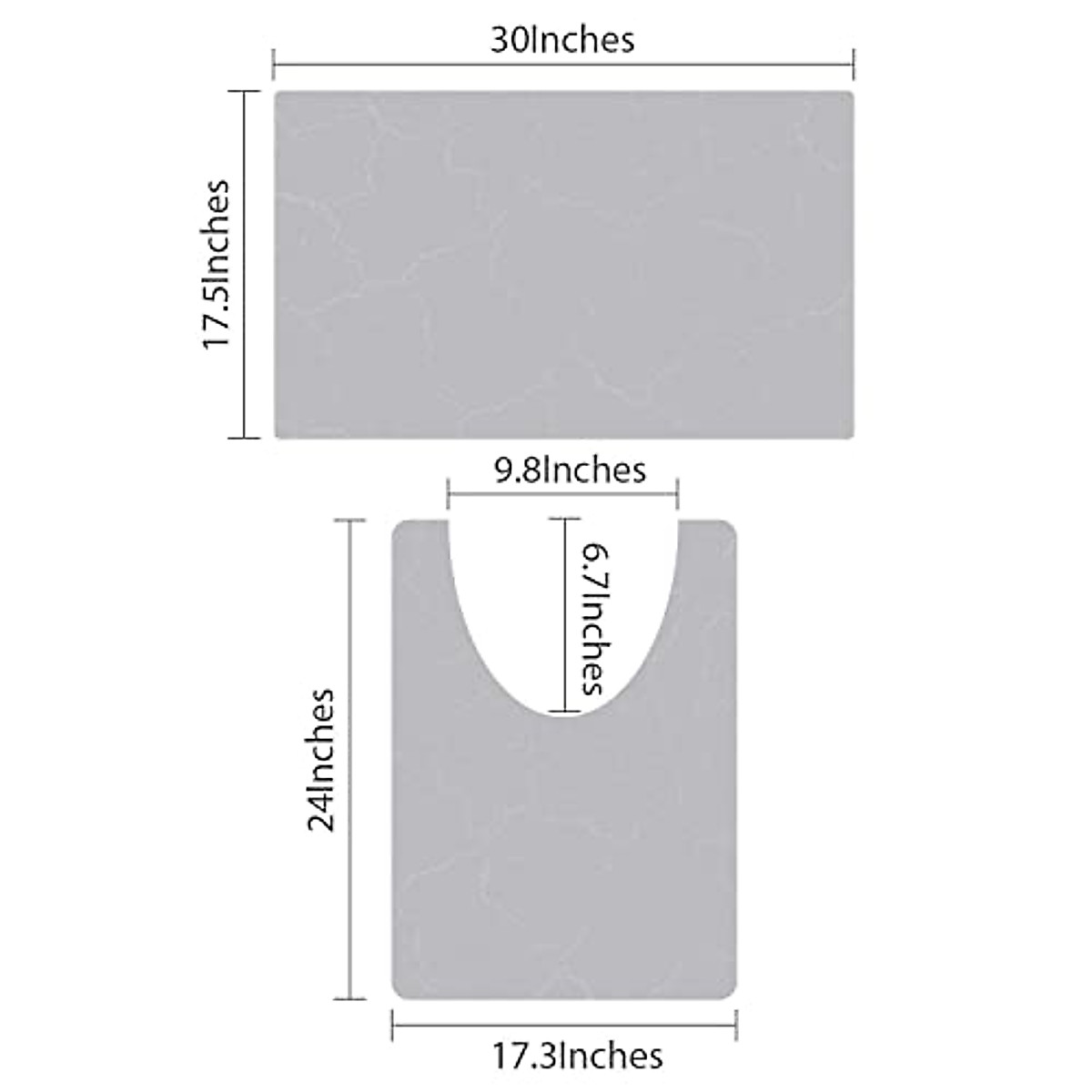 GOYLSER Bathroom Toilet Rugs, Ultra Thin Washable Toilet Rugs Set for Bathroom 2 Piece, Soft Low Profile Bath Mats for Bathroom Non Slip, Easy Clean Rubber Backing Contour Bathroom Rugs for Toilet