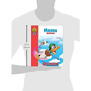 School Zone - Mazes Animals Workbook - Ages 4 to 6, Preschool, Kindergarten, Puzzles, Alphabet, Animal Names, Colorful Pictures, Problem-Solving, and More (School Zone Activity Zone® Workbook Series)