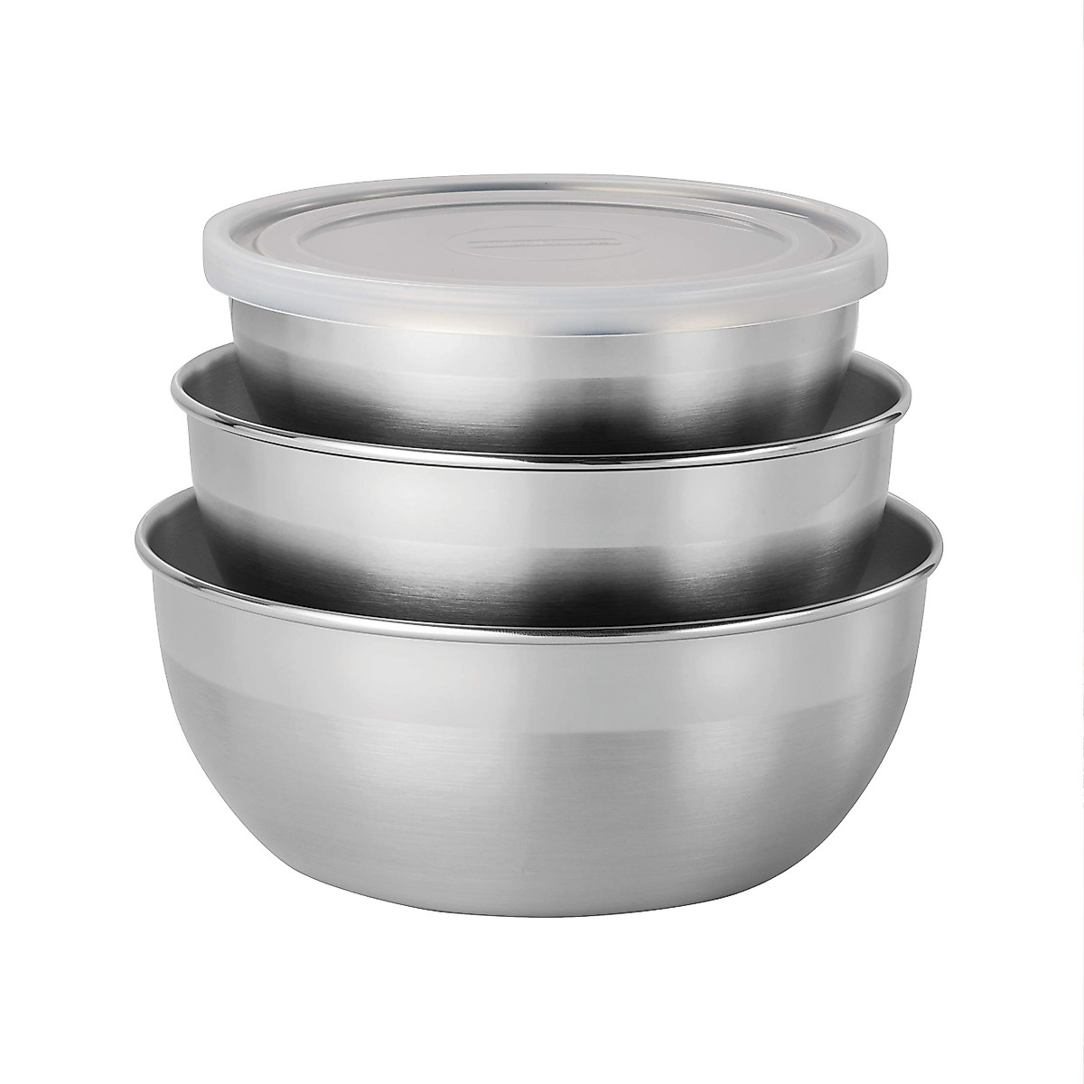 Tramontina Covered Round Container Set w/Frosted Lids Stainless Steel 3 Pc, 80204/020DS
