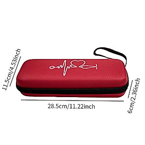 SiaBiced Stethoscope Case, Storage Bag Portable Accessories EVA Bag Travel Case, Lightweight, Stethoscope Carrying Bag Organizer, Red