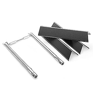 Flavorizer Bars and Grill Burner for Weber Spirit I & Sprit II 200 Series E-210 E-220 S-210 S220 with Front Control Gas Grills, Repair Parts for Weber 15.3” Flavor Bars 7635 & 18” Burner Tubes 69785