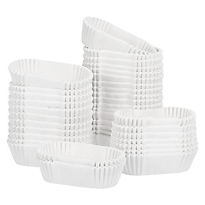 Loaf Liners Mini Baking Pan: 1000Pcs Paper Baking Cups Disposable Cupcake Liners Oil-Proof Cupcake Wrappers Rectangle Parchment Liners for Cake Balls Muffins Cupcakes and Candies