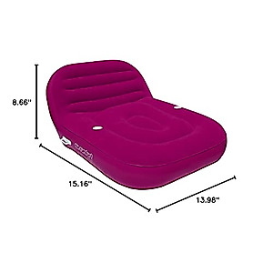 Airhead SUN COMFORT COOL SUEDE Double Chaise Lounge, Raspberry, AHSC-011