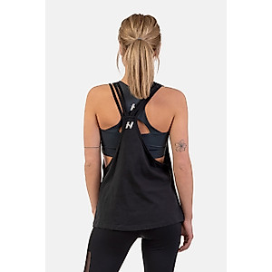 NEBBIA Sleeveless Loose Cross Back Feeling Good Tank Top 419 Black