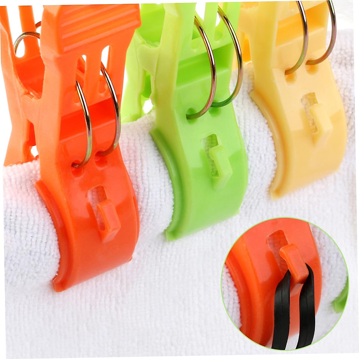 Zerodeko 48 Pcs Mini for Kids Clamp Tarp Clips Rope Clamp Bike Helmet Decorations Beach Tent Clothes Peg Clip Dress Guard Bike Cord Grip Tent Snaps Clothespin Camping