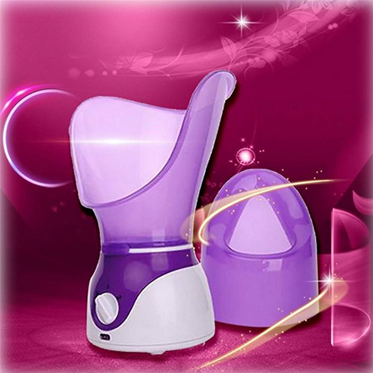 Facial Steamer Professional Steam Inhaler Facial Sauna Spa for Face Mask Moisturizer - Sinus with Aromatherapy; Pores with Timer and Extract Blackheads, Diffuser Skin Care(Purple)
